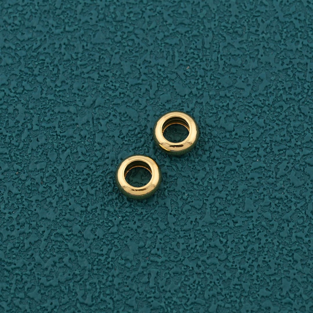Chic 18K Gold Filled and Silver Donut Spacer Beads With Sleek Rounded ...