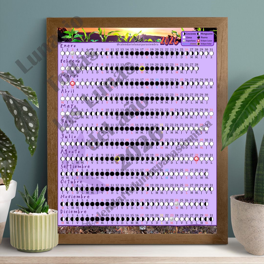 Dosxuno Lunar Calendar for HAIRCUT and LUNAR 2026 - Printable - Moon ...