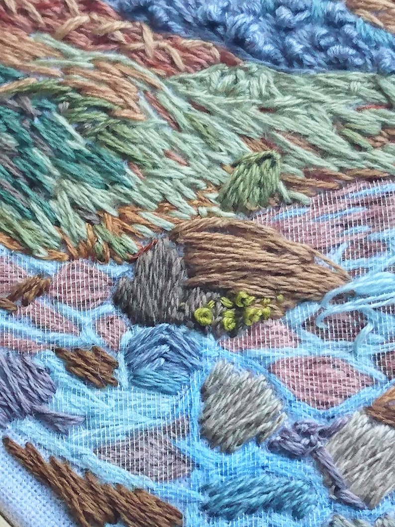 Croft in Scotland. Scottish Travel Embroidery. Framed in Hoop - Etsy