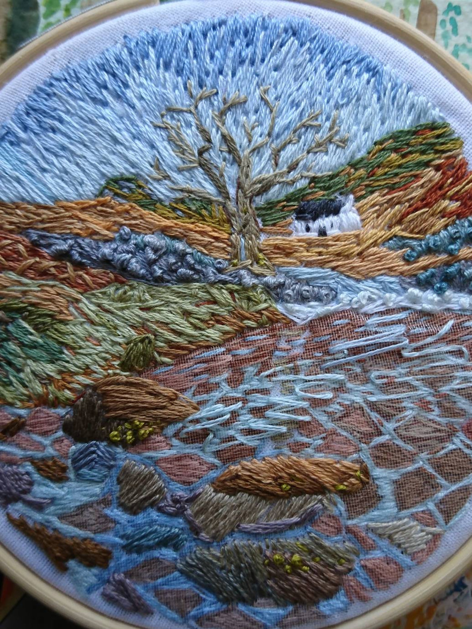 Croft in Scotland. Scottish Travel Embroidery. Framed in Hoop - Etsy