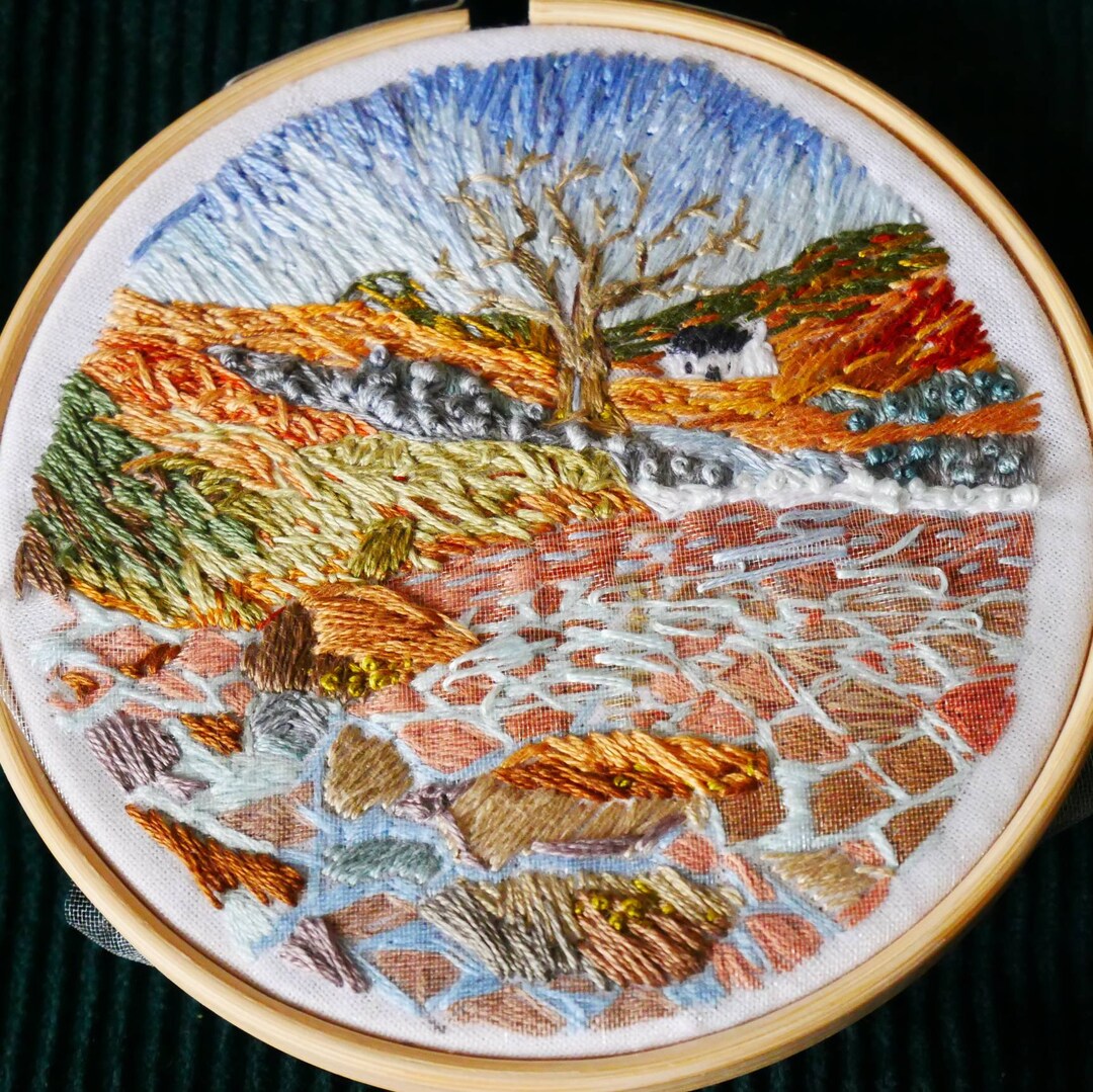 Croft in Scotland. Scottish Travel Embroidery. Framed in Hoop - Etsy