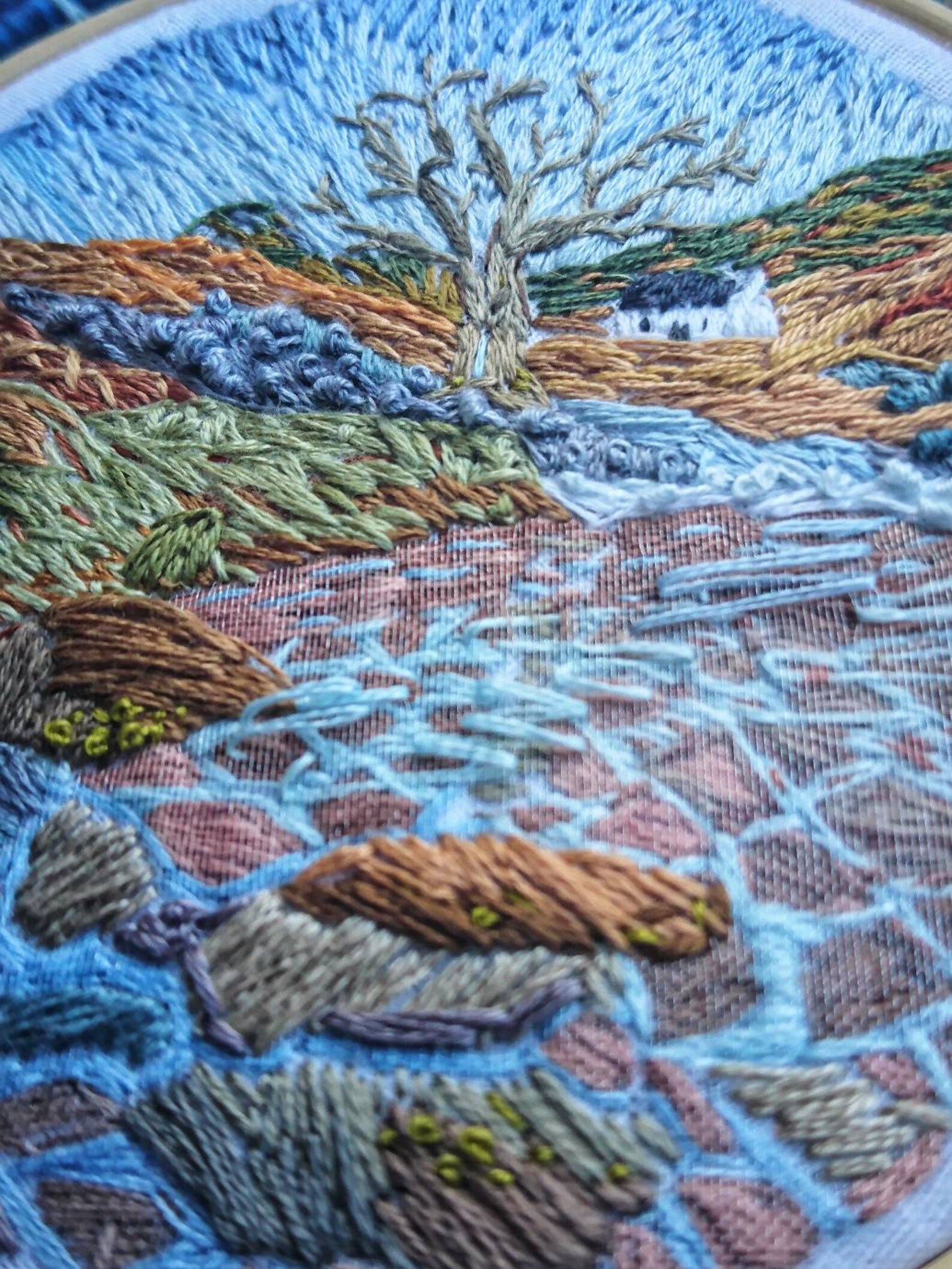 Croft in Scotland. Scottish Travel Embroidery. Framed in Hoop - Etsy