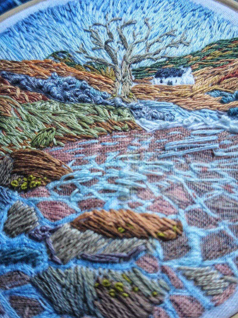 Croft in Scotland. Scottish Travel Embroidery. Framed in Hoop - Etsy