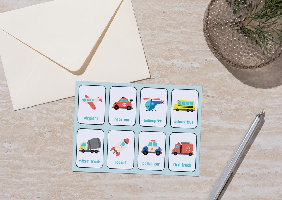 Vehicle Flashcards for Kids: Transportation Learning Cards (printable ...