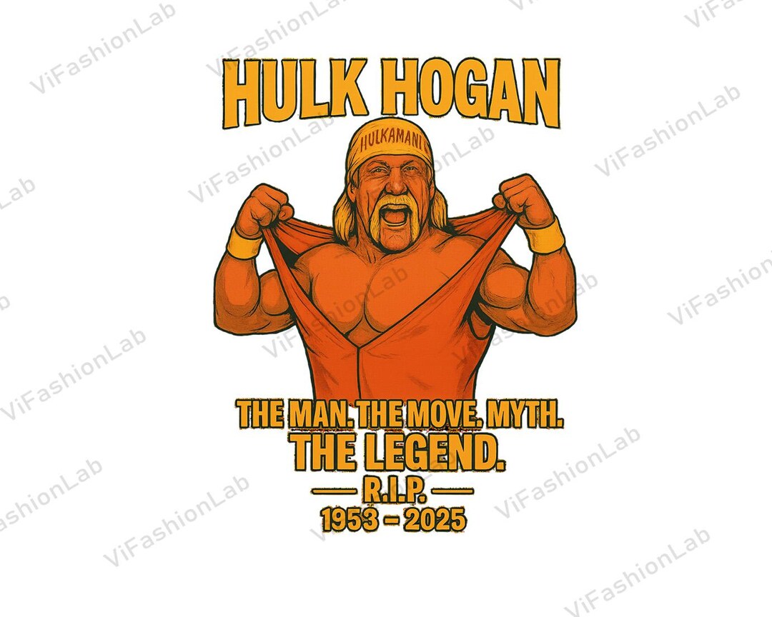 Hulk Hogann the Legend PNG, Wrestling Icon Memorial Clipart 1953–2025 ...