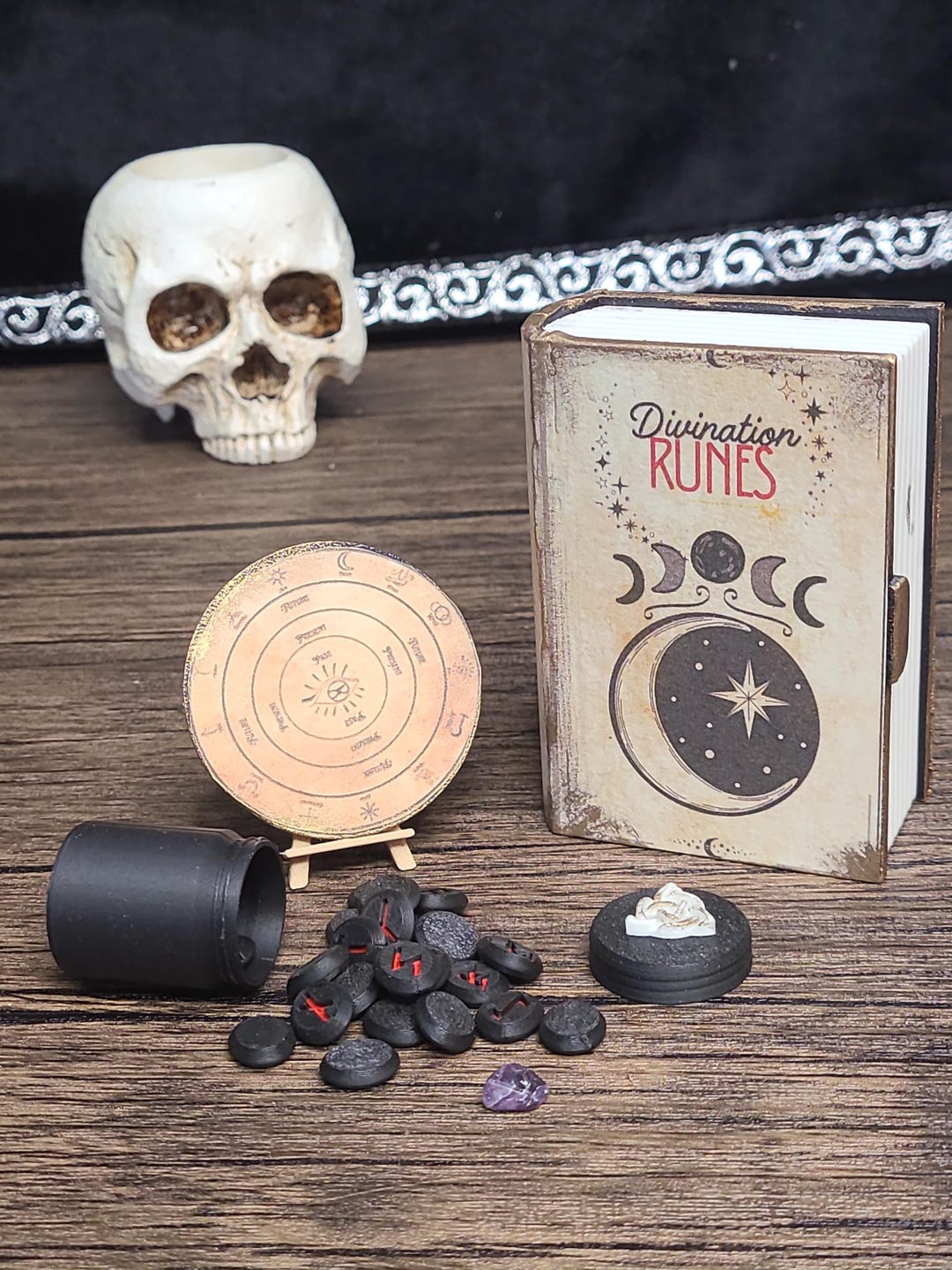 Mini Rune Divination Witchcraft Gift Set Travel Size Small Rune Board ...
