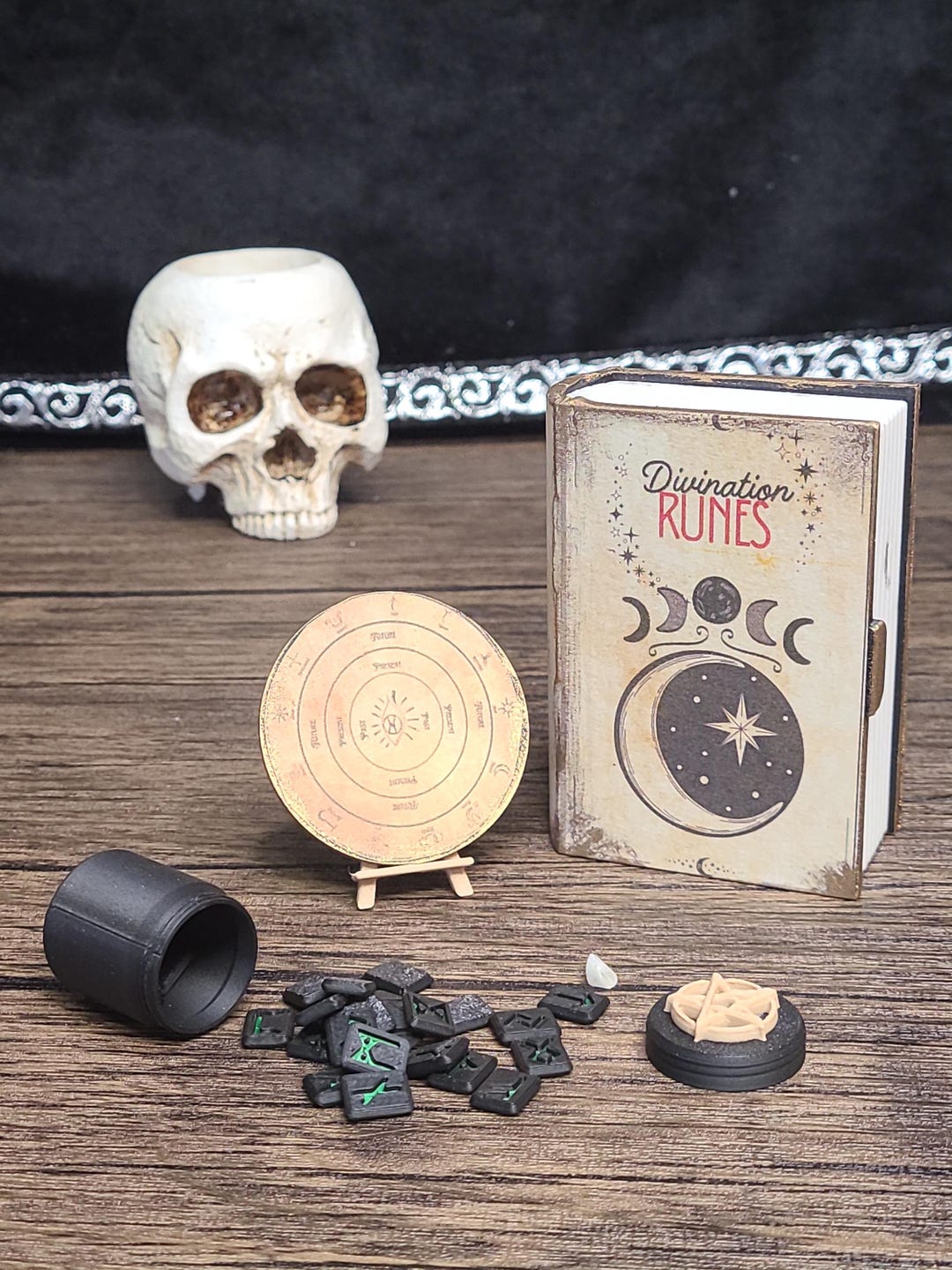 Mini Rune Divination Witchcraft Gift Set Travel Size Small Rune Board ...