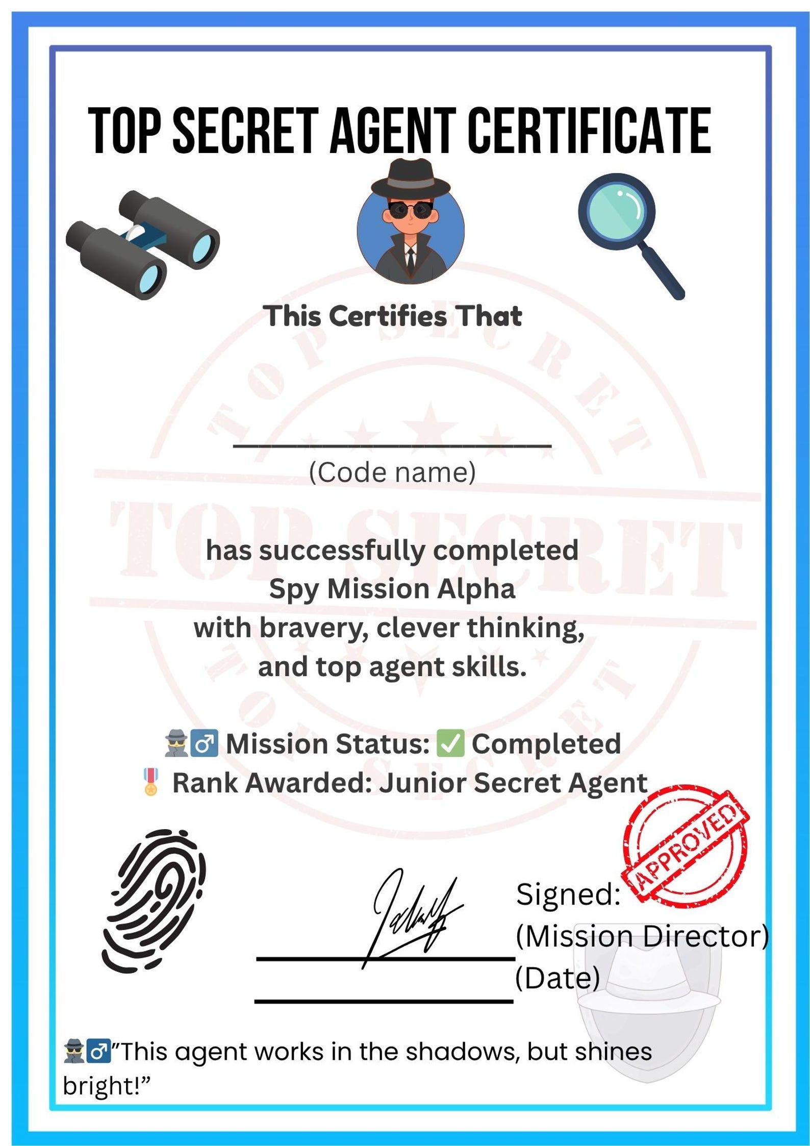Kids Spy Mission Printable: Secret Agent Game, Code Breaker (PDF ...