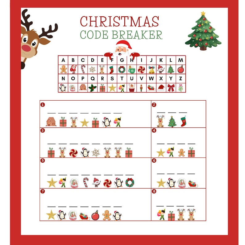 Printable Kids Christmas Code Breaker | Fun Holiday Trivia Game ...