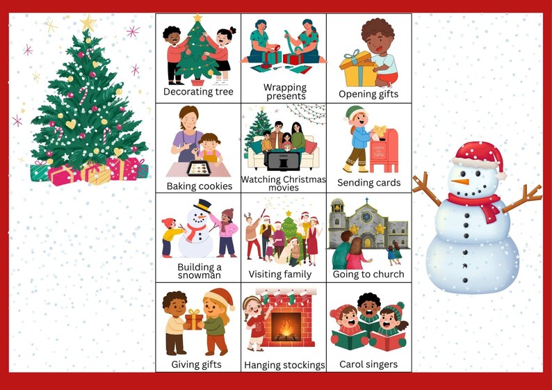 Pecs Printable Christmas Holiday Communication Cards | PECS Visuals ...