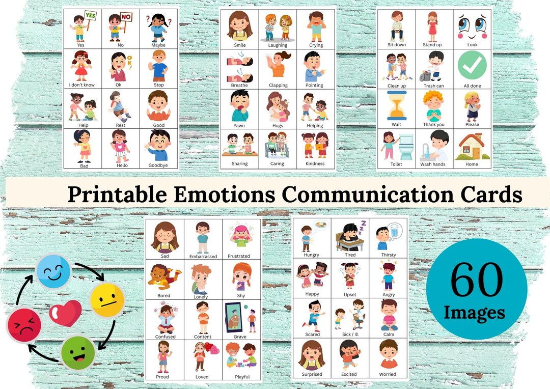 Printable Communication Cards Pecs | Emotions, Feelings & Daily Needs ...