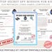 Kids Spy Mission Printable: Secret Agent Game, Code Breaker (PDF ...