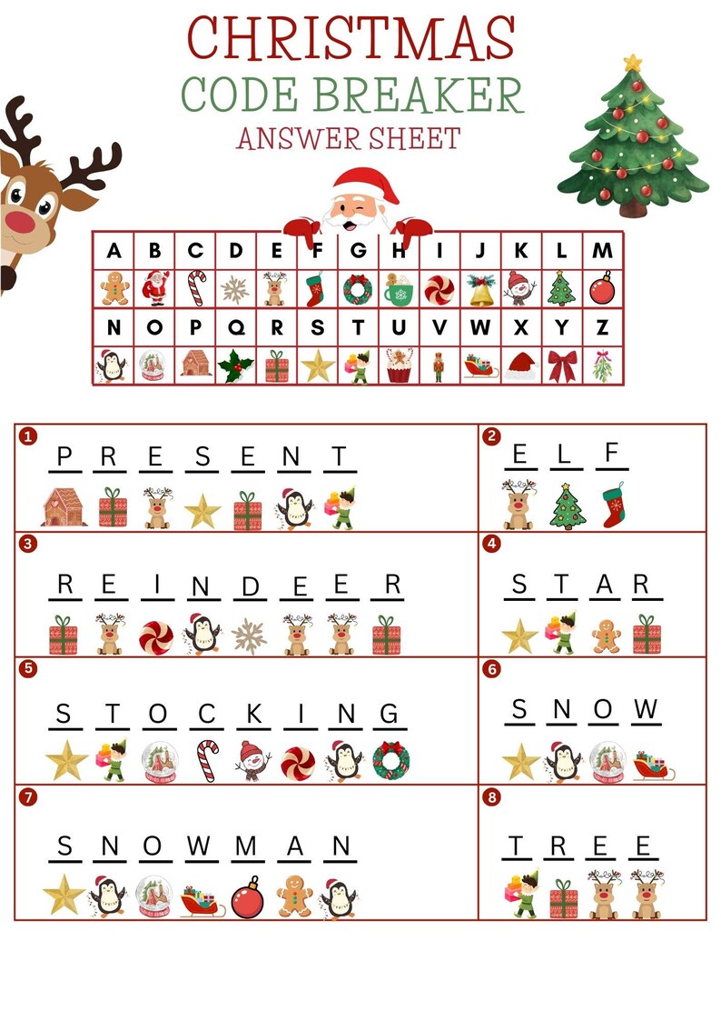 Printable Kids Christmas Code Breaker | Fun Holiday Trivia Game ...