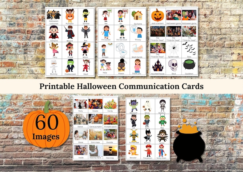 Halloween Communication Cards for Kids | Visual Pecs, Autism, AAC ...