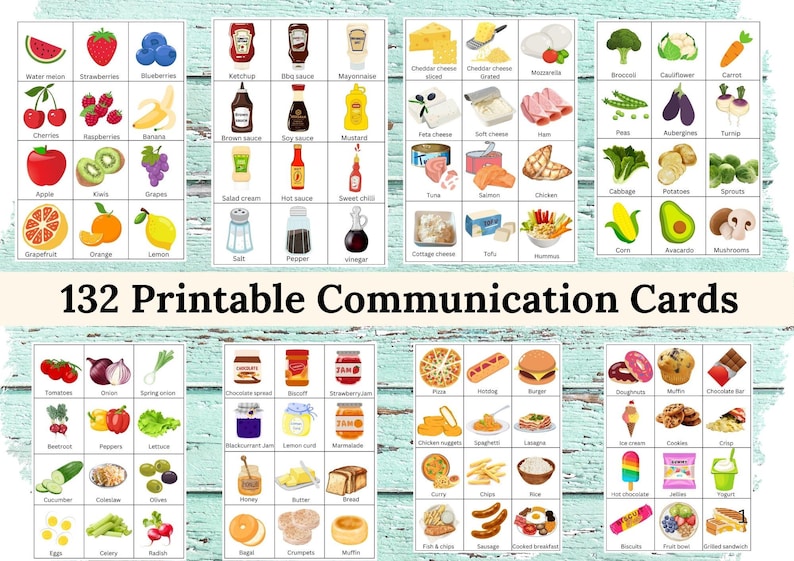 Kids Daily Communication Cards | Meal Time Schedule | Daily Food ...