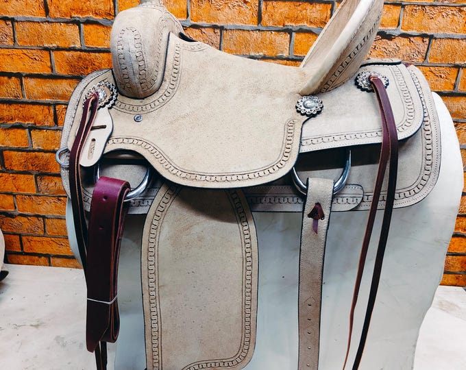 Western Leather Roping Ranch Saddle Size 14" to 16" Free Ship - Etsy