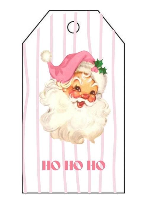 Pink Vintage Christmas Gift Tags | Printable Holiday Labels - Etsy