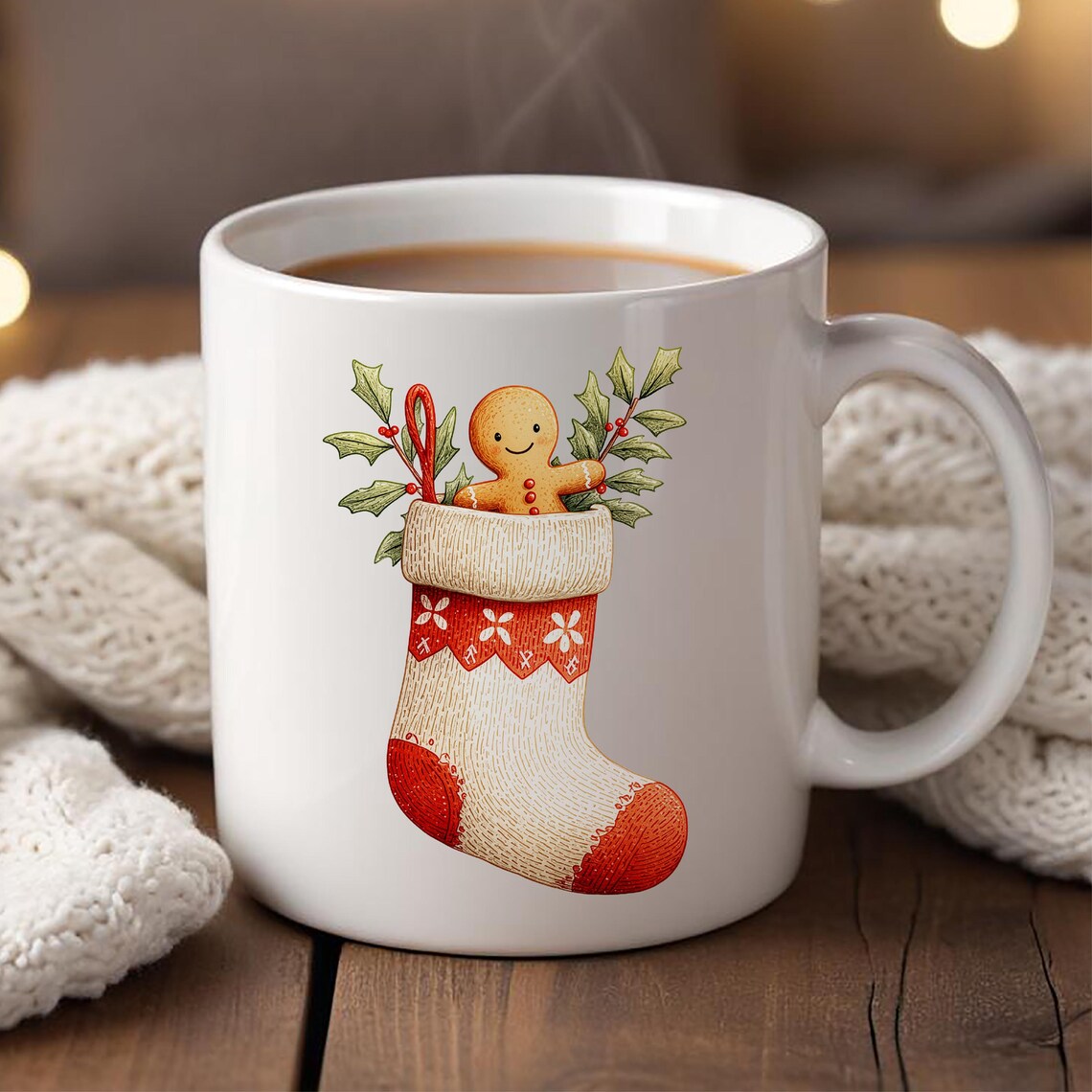 Cozy Christmas Stockings 15 PNG Watercolor Clipart, Teddy Bear ...