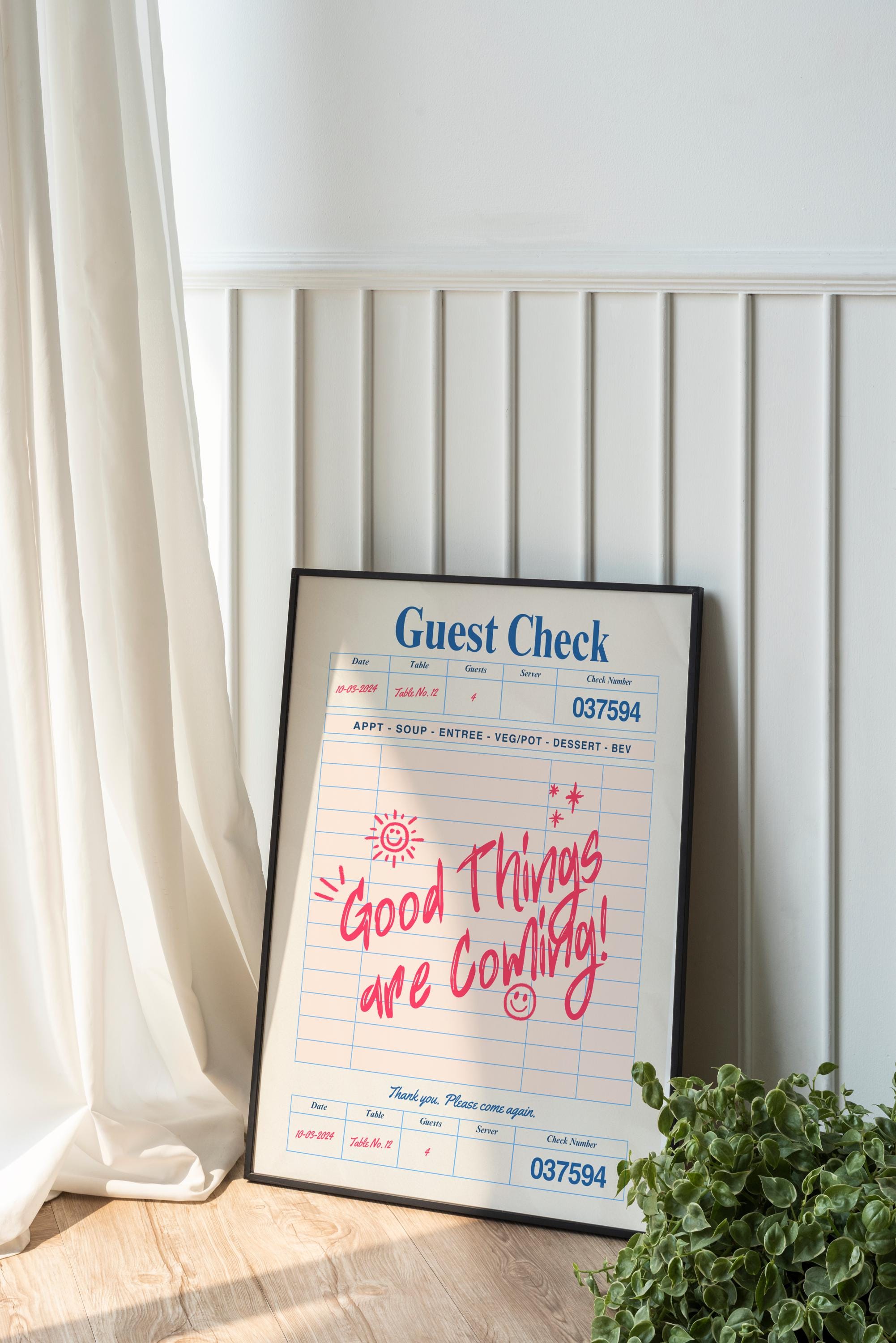Guest Check Wall Art - Etsy