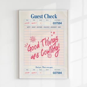 Guest Check Wall Art - Etsy