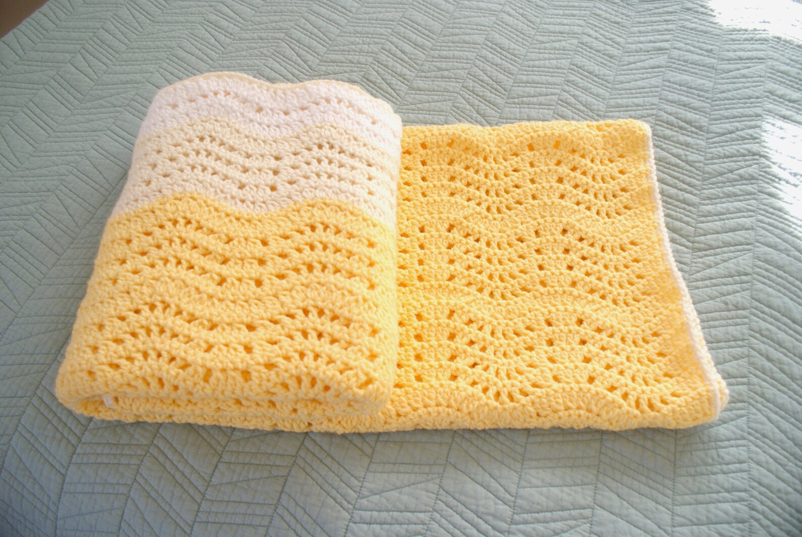 Lacy Yellow Crochet Afghan Handmade Throw Soft Blanket - Etsy