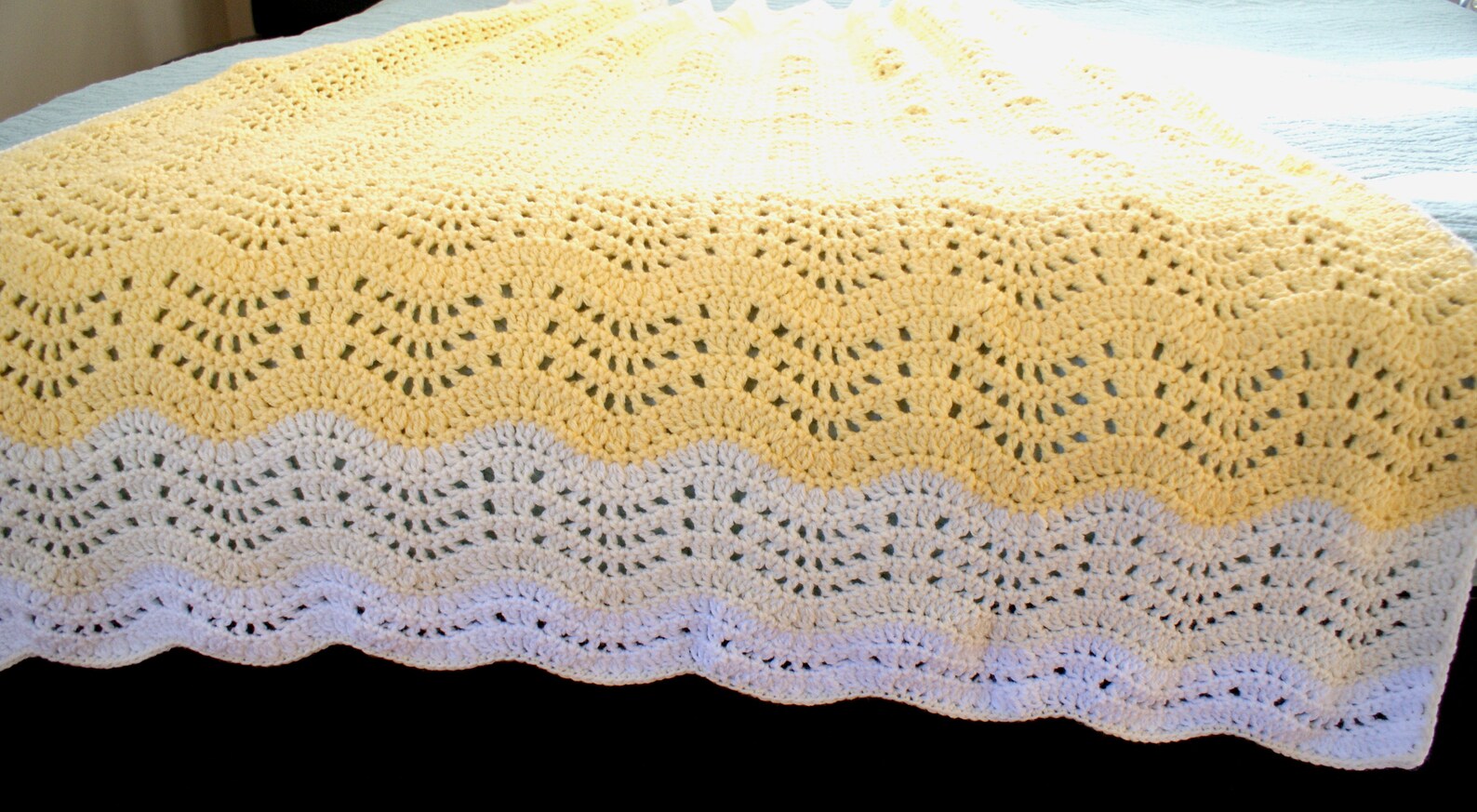 Lacy Yellow Crochet Afghan Handmade Throw Soft Blanket | Etsy