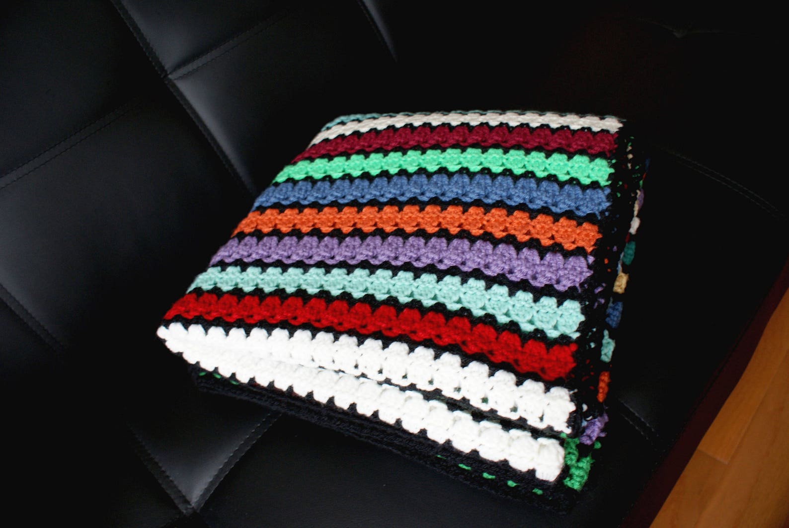 Colorful Afghan Multi Colors Handmade Throw Big Crochet - Etsy