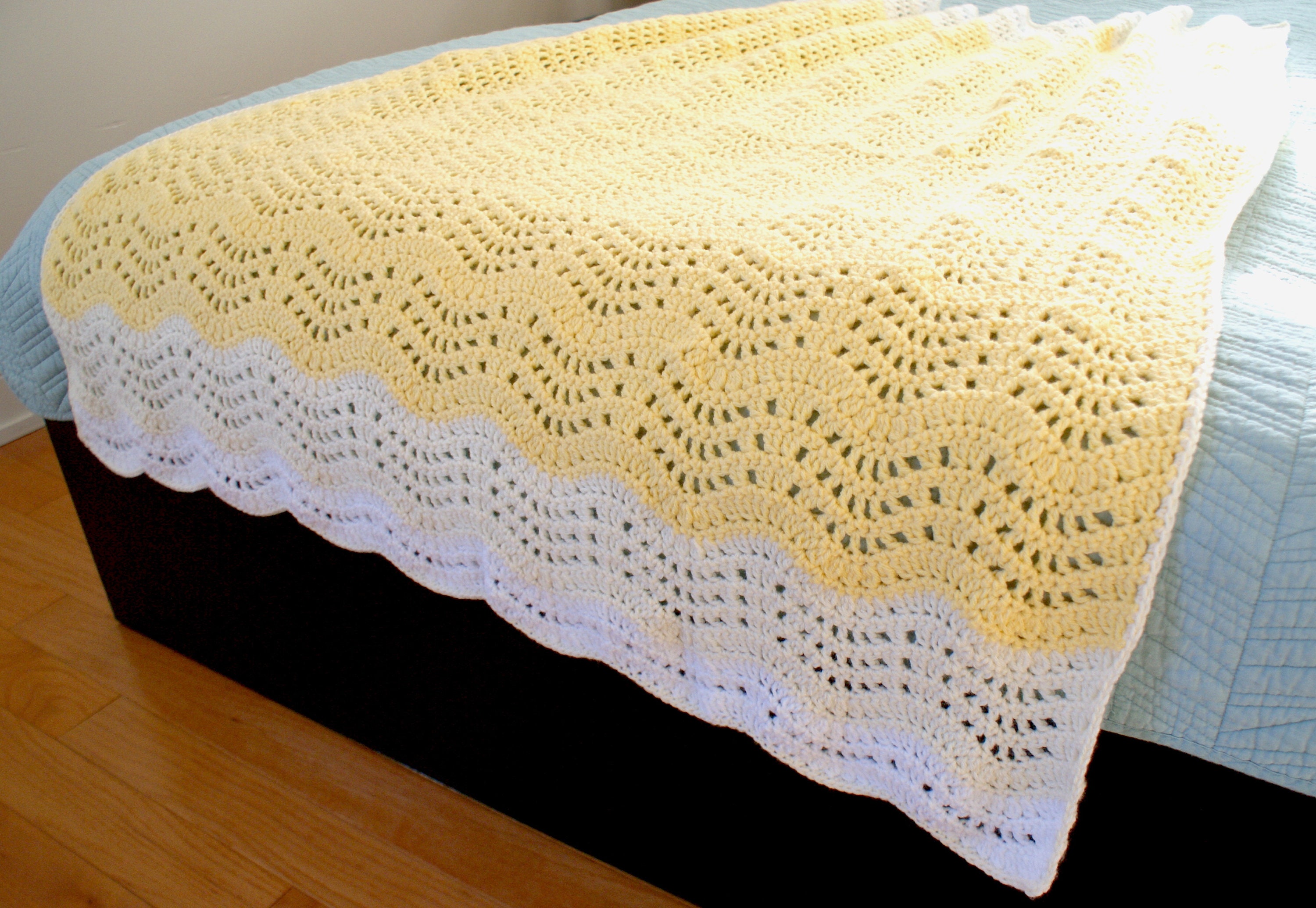 Lacy Yellow Crochet Afghan Handmade Throw soft blanket | Etsy