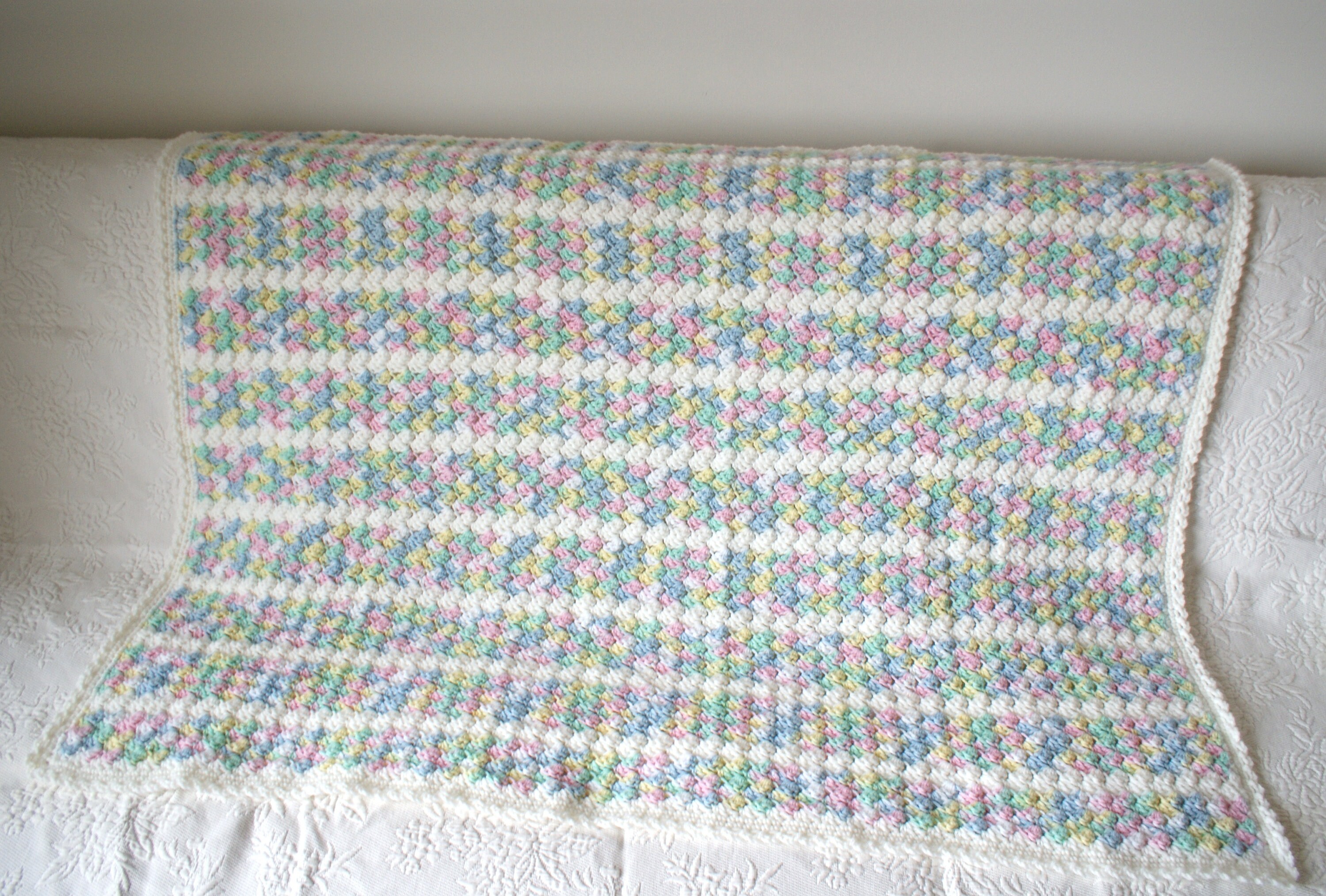 Playful Colors Baby Blanket, Crochet Throw, Handmade, Nursery, Gift ...