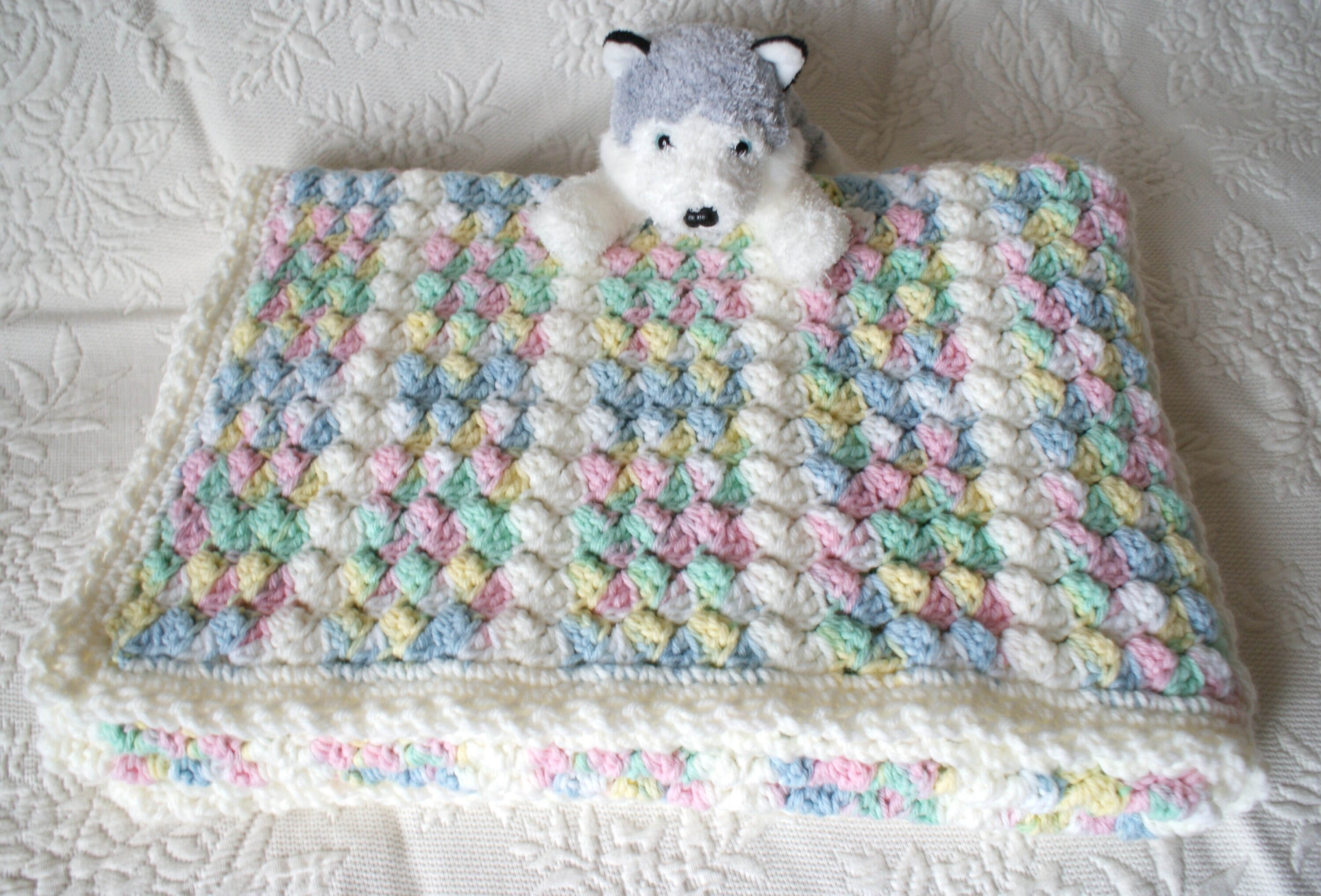 Playful Colors Baby Blanket, Crochet Throw, Handmade, Nursery, Gift ...