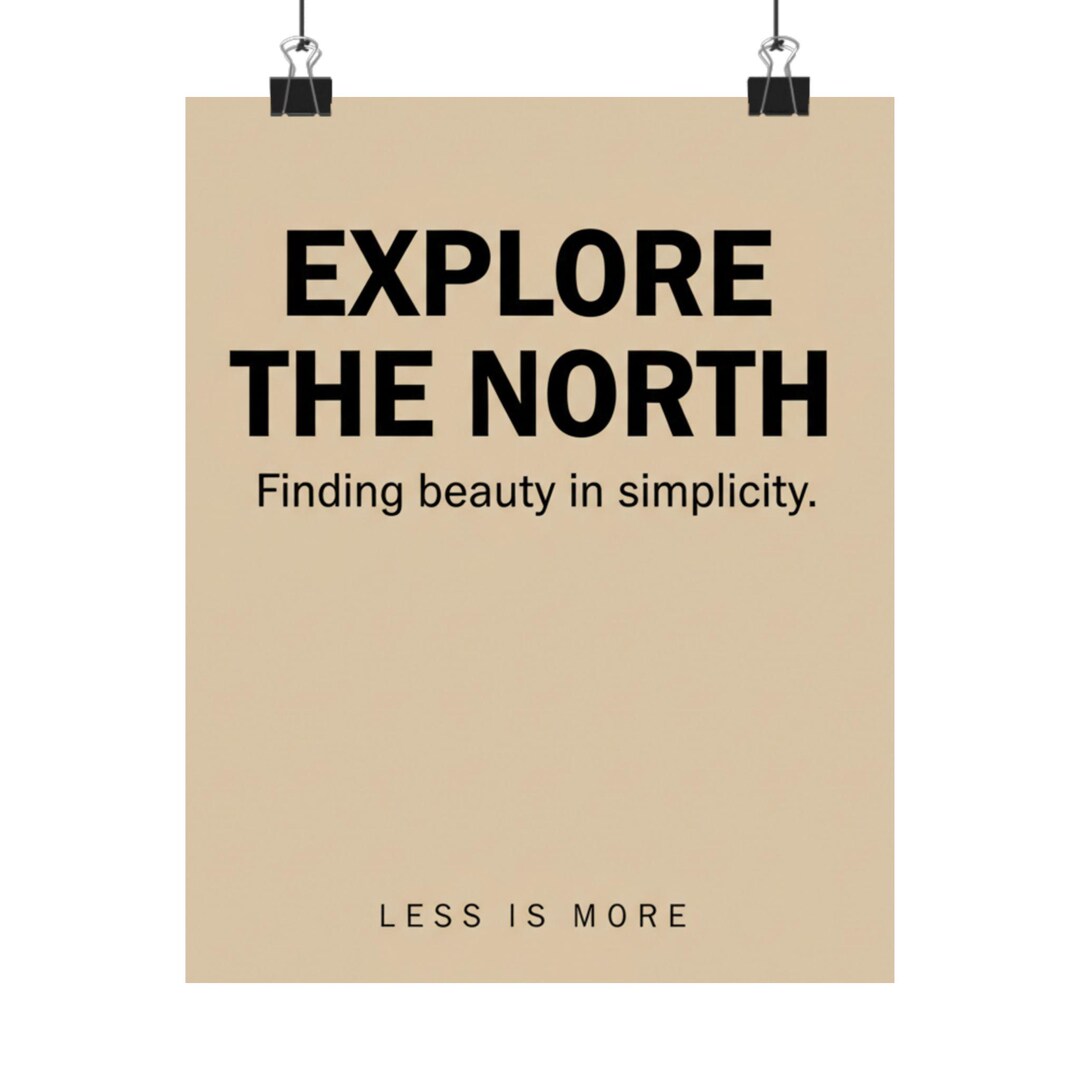 Explore the North Poster | Matte Vertical Poster, Minimal Typography - Etsy