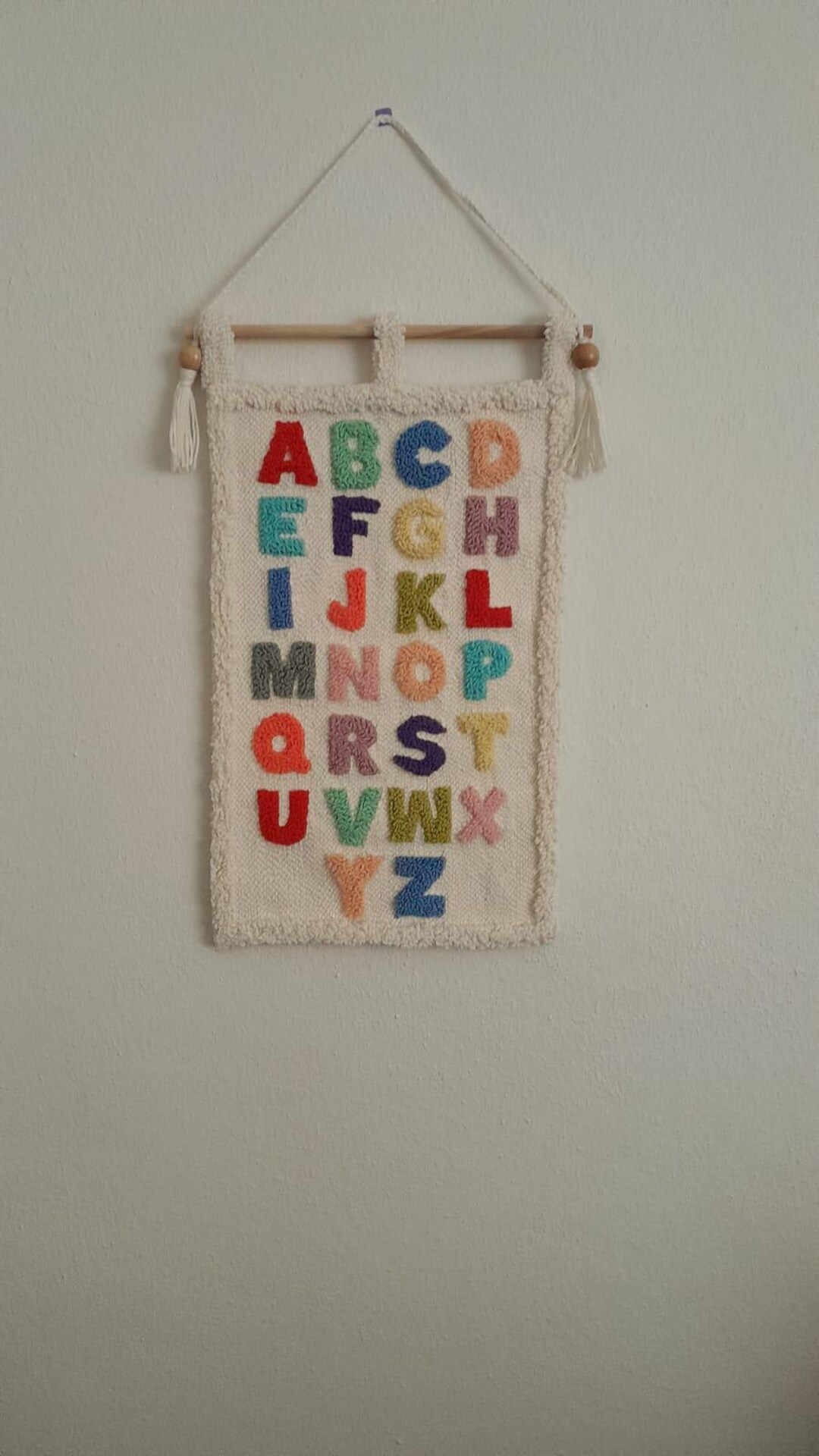 Handmade ABC Tapestry | Punch Needle Alphabet Wall Hanging - Etsy
