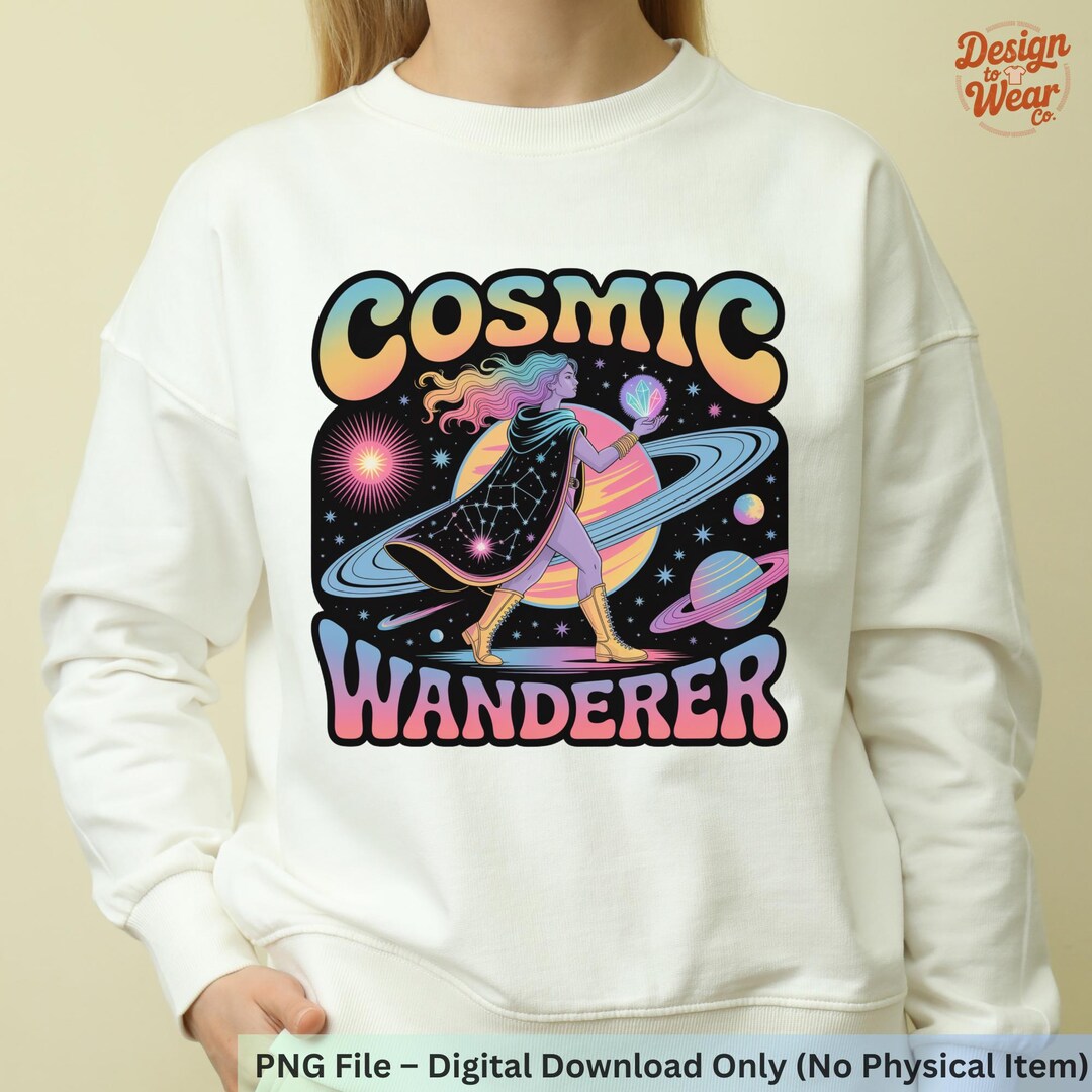 Cosmic Wanderer PNG: Space Explorer Art - Boho Galaxy (digital Download ...
