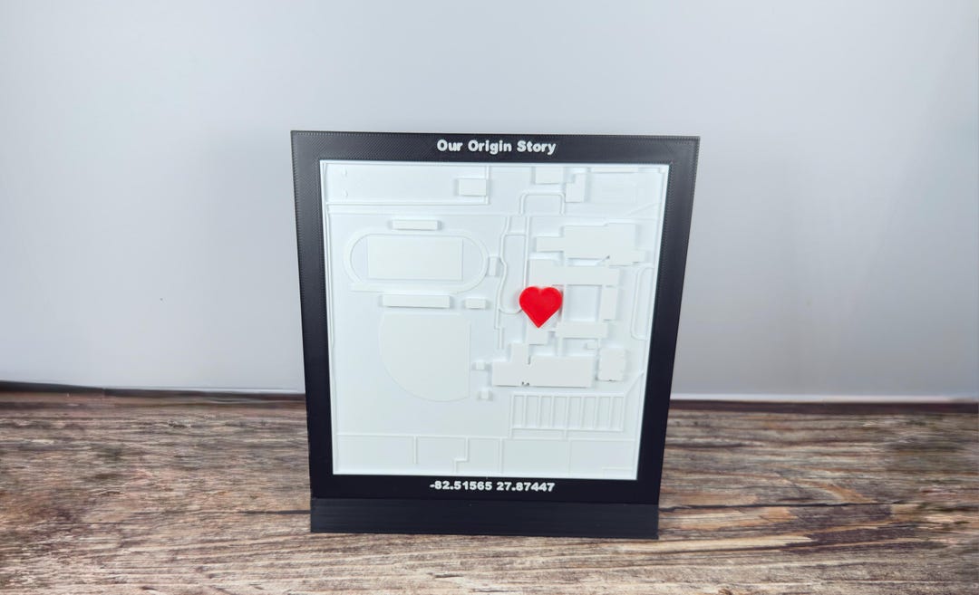 Personalized 3D Location Map – Coordinates of Love Desk Keepsake - Etsy