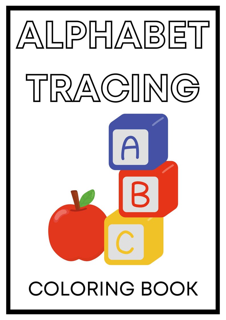 ABC Tracing & Coloring Book Pages - Etsy