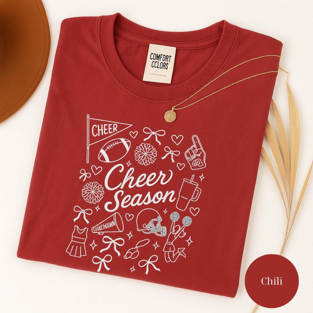 Cheer Season Chalk Doodle | Hand-drawn Cheerleading Design, Pom Poms ...