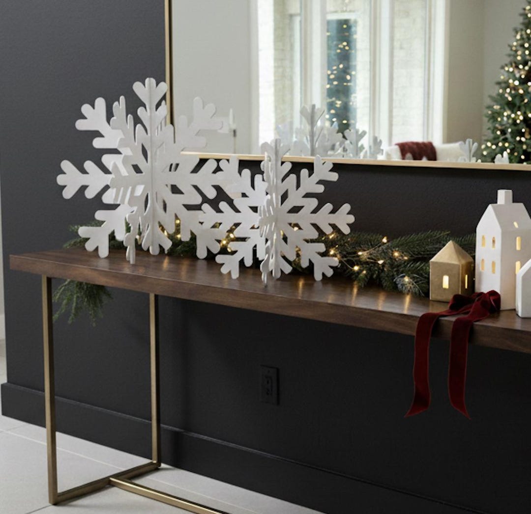 Custom Metal Snowflake Decor | 12" or 8" | Steel Christmas Decoration ...