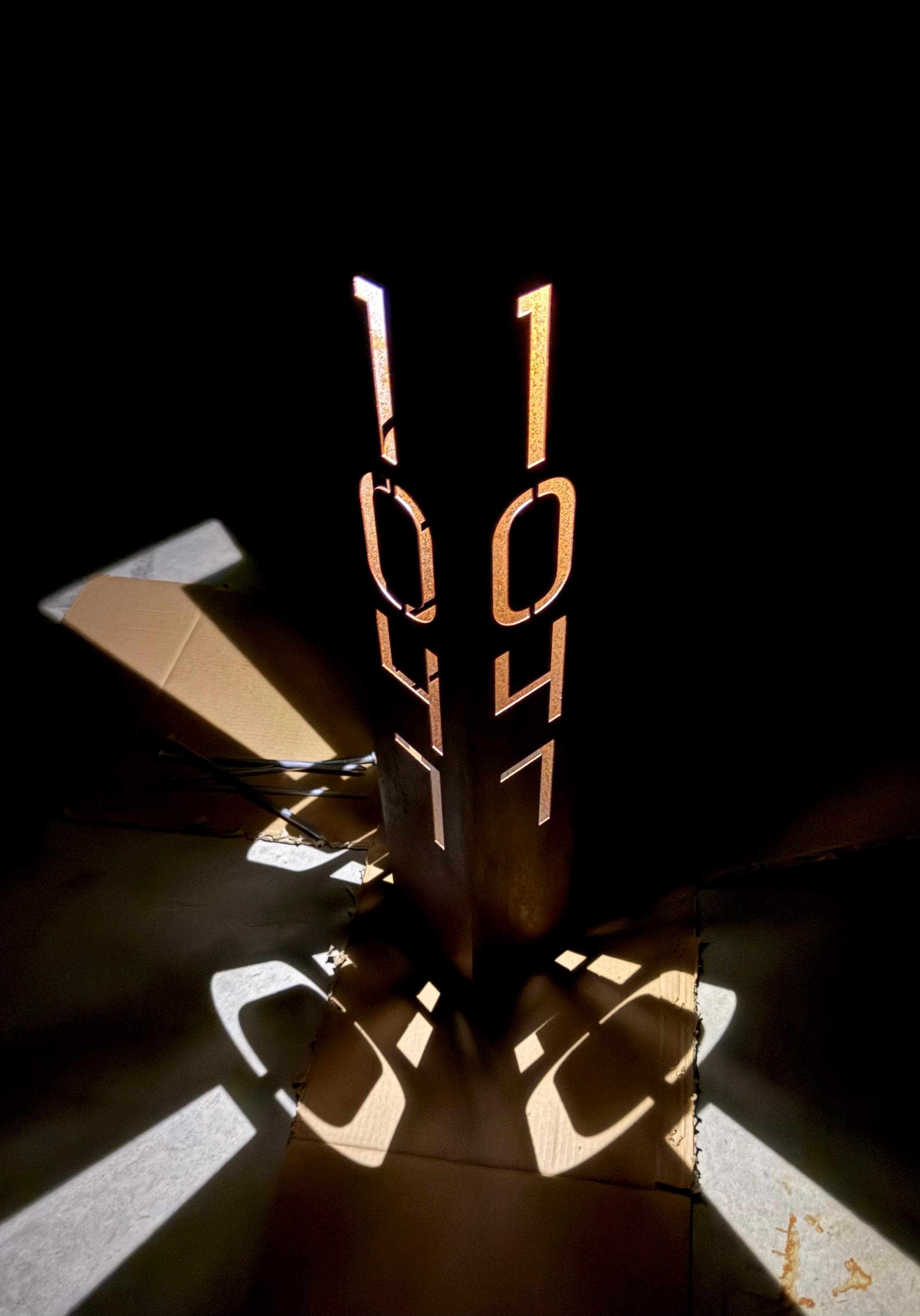 Solar Lighted Metal Address Post: Modern Outdoor Number Sign - Etsy