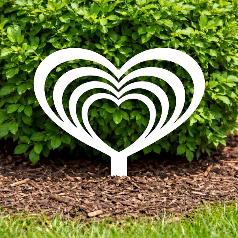 Heart Garden Stake, Valentine Yard Decor, Outdoor Heart Sign, Lawn ...