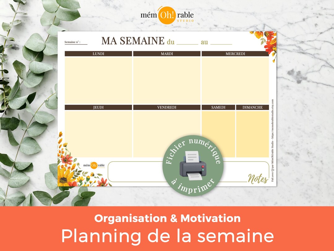 Printable Weekly Planner, Ideal for Seeing the Week's Schedule at a ...