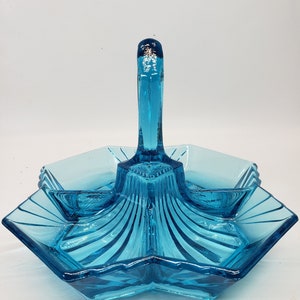 Blue, Glass, Indiana Glass,pyramid,610,cerulean, Turquoise, Art Deco ...