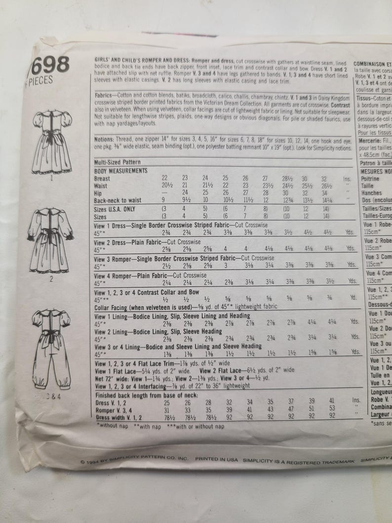 Vintage Simplicity, Daisy Kingdom, Sewing Pattern, Girls Dresses, 90s ...