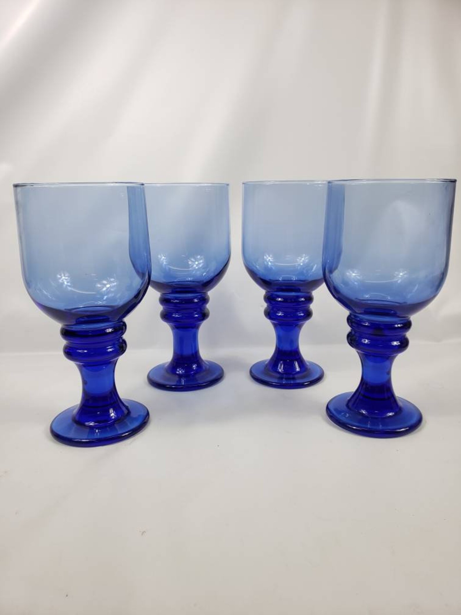 Blue Goblets/blue Glasses/ Footed Goblets/ Cobalt Blue/ Wine | Etsy