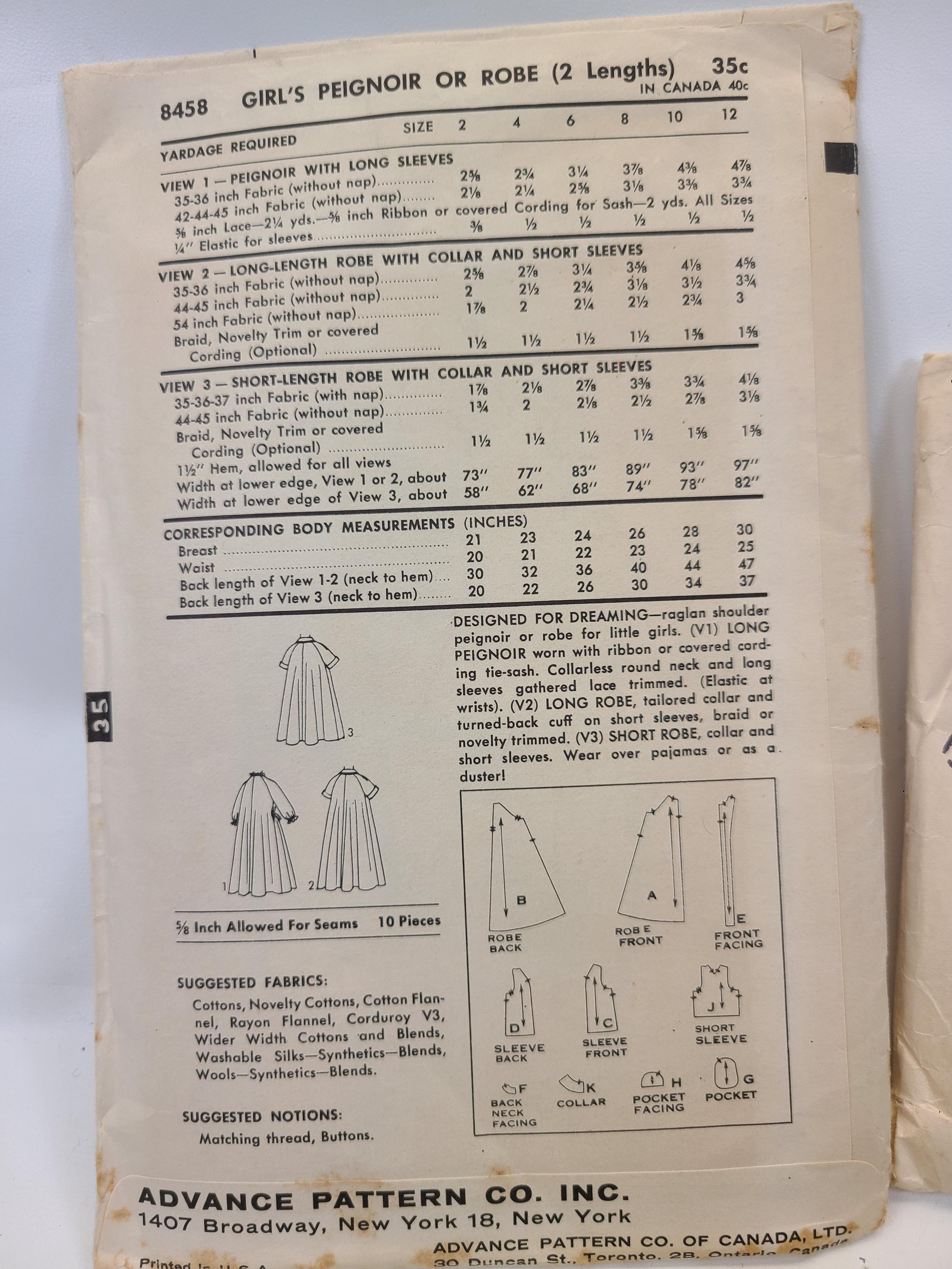 Vintage, Advance Sewing Patterns, Dress, Childrens, Baby, Toddler ...