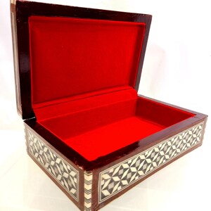 Geometric, Wood and Shell Inlay, Wooden Jewelry Box, Parquet, - Etsy