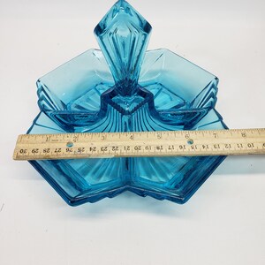 Blue, Glass, Indiana Glass,pyramid,610,cerulean, Turquoise, Art Deco ...