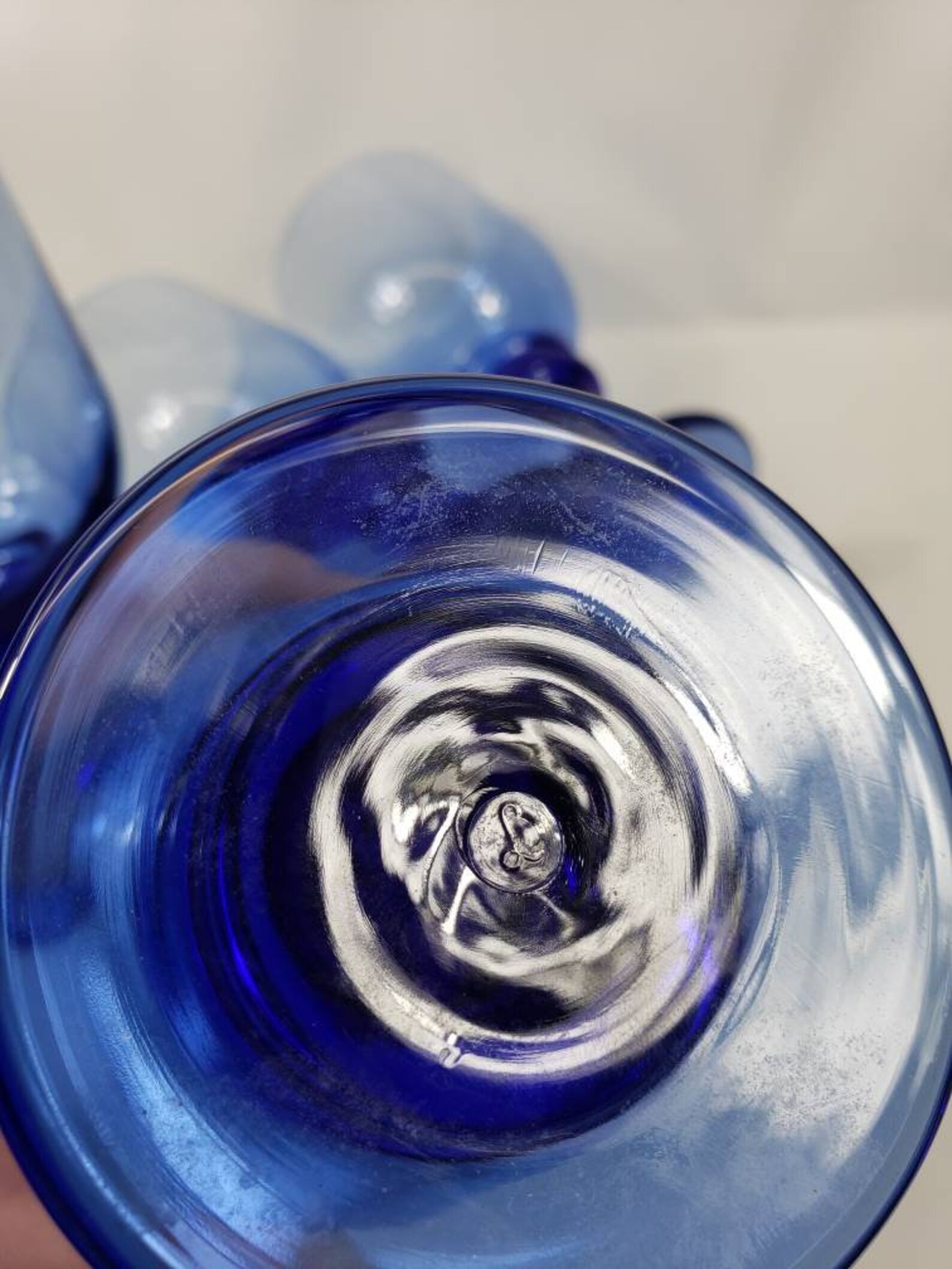 Blue Goblets/blue Glasses/ Footed Goblets/ Cobalt Blue/ Wine | Etsy