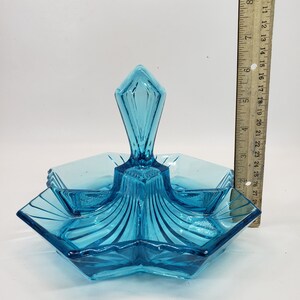 Blue, Glass, Indiana Glass,pyramid,610,cerulean, Turquoise, Art Deco ...
