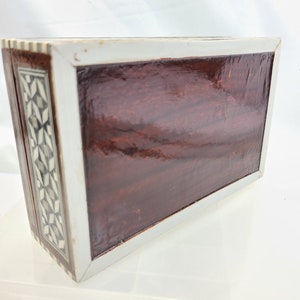 Geometric, Wood and Shell Inlay, Wooden Jewelry Box, Parquet, - Etsy