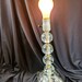 Crystal, Glass Ball Lamp Base, Mid Century,clear, Hollywood Regency ...